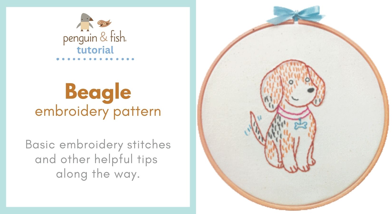Beagle Embroidery Pattern - stitching tips and tricks