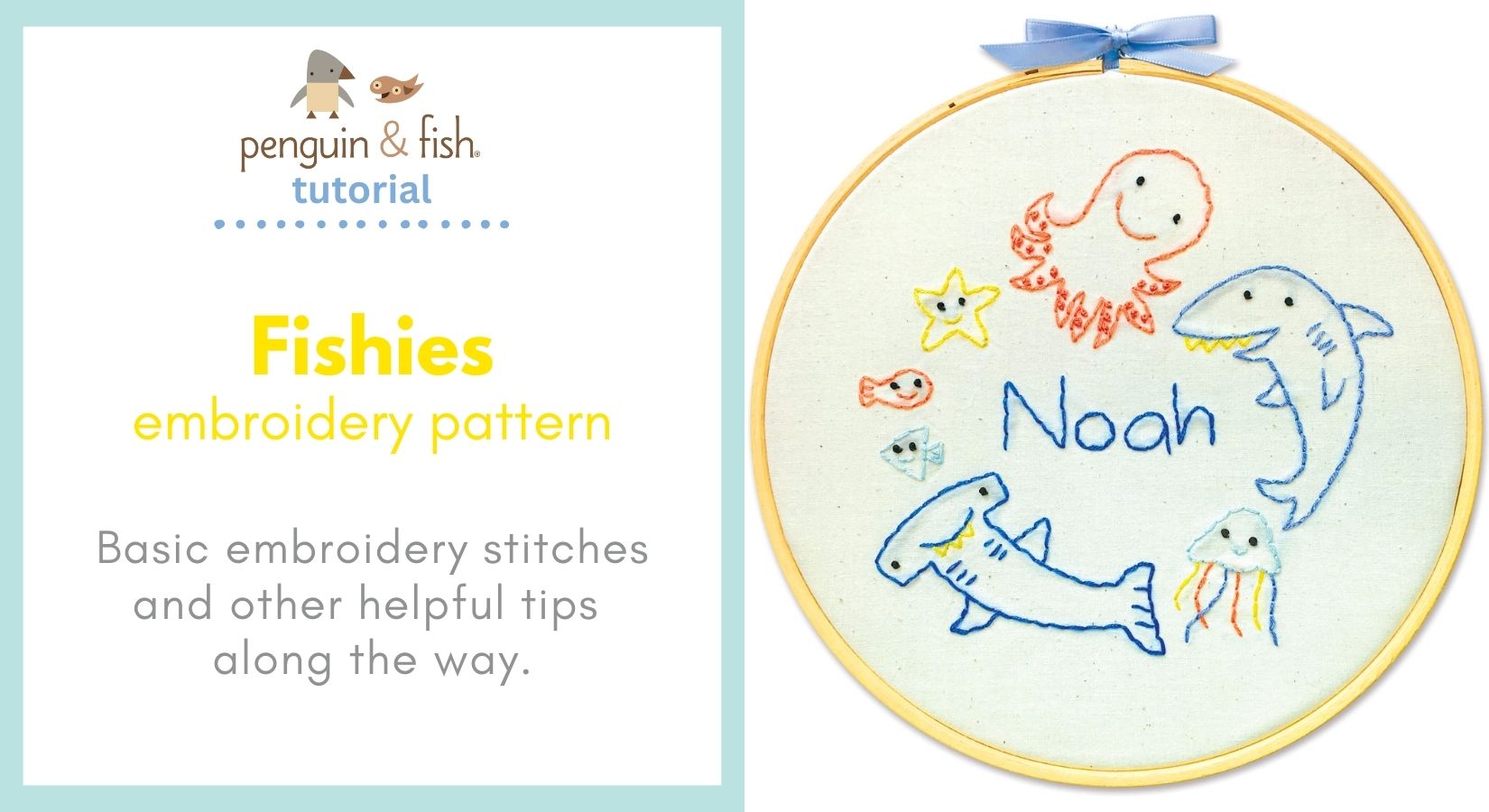 Fishies Embroidery Pattern - stitching tips and tricks