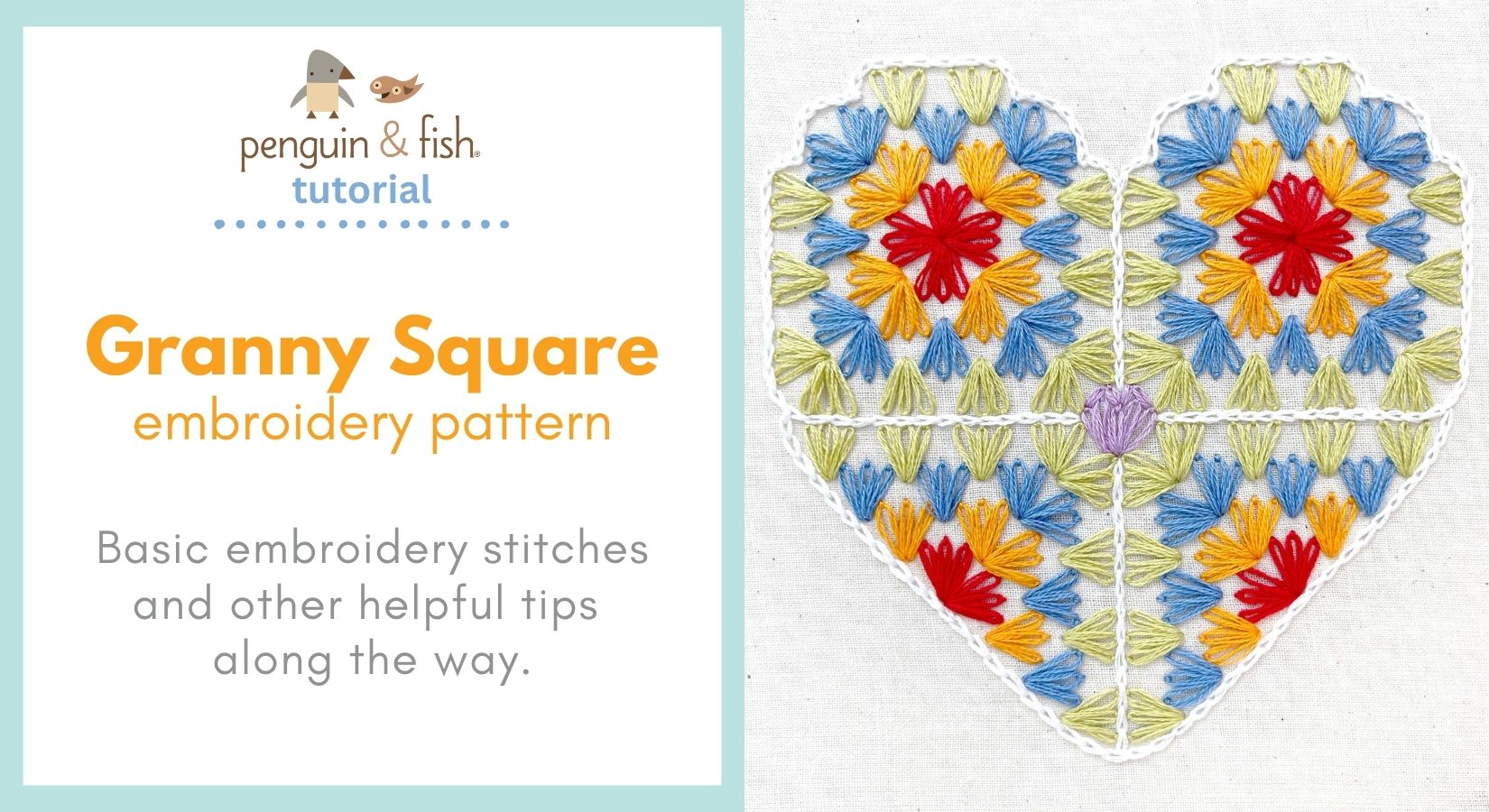Granny Square Embroidery Pattern - stitching tips and tricks