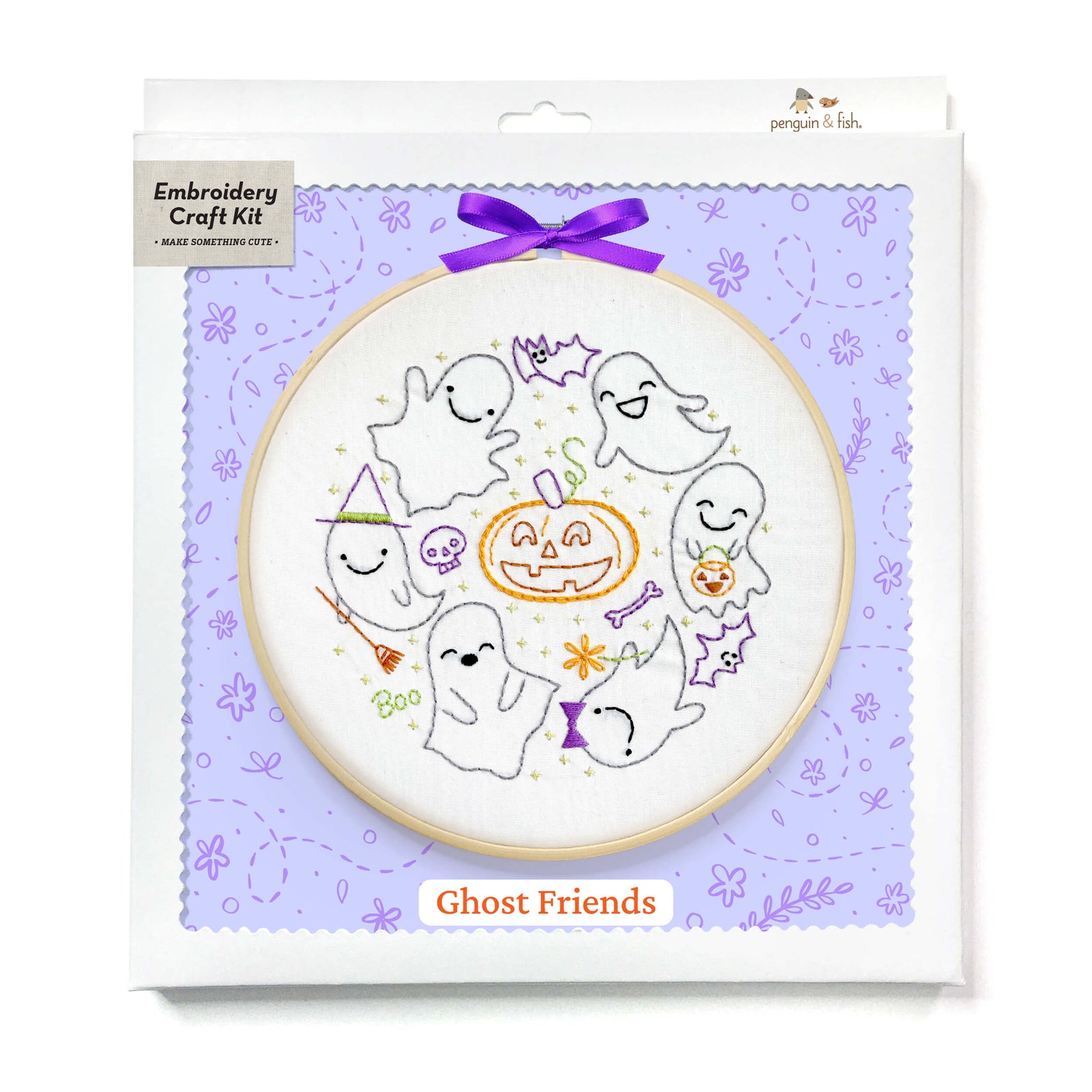 Ghost Friends embroidery kit