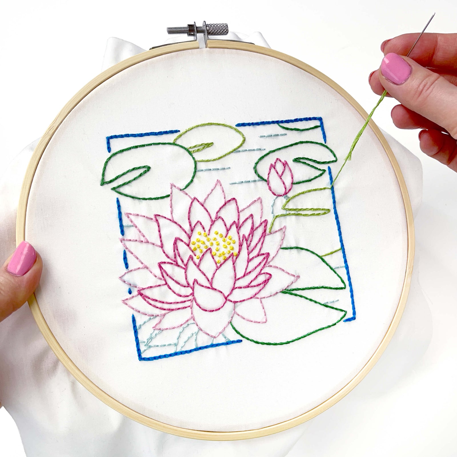 July Water Lily embroidery kit