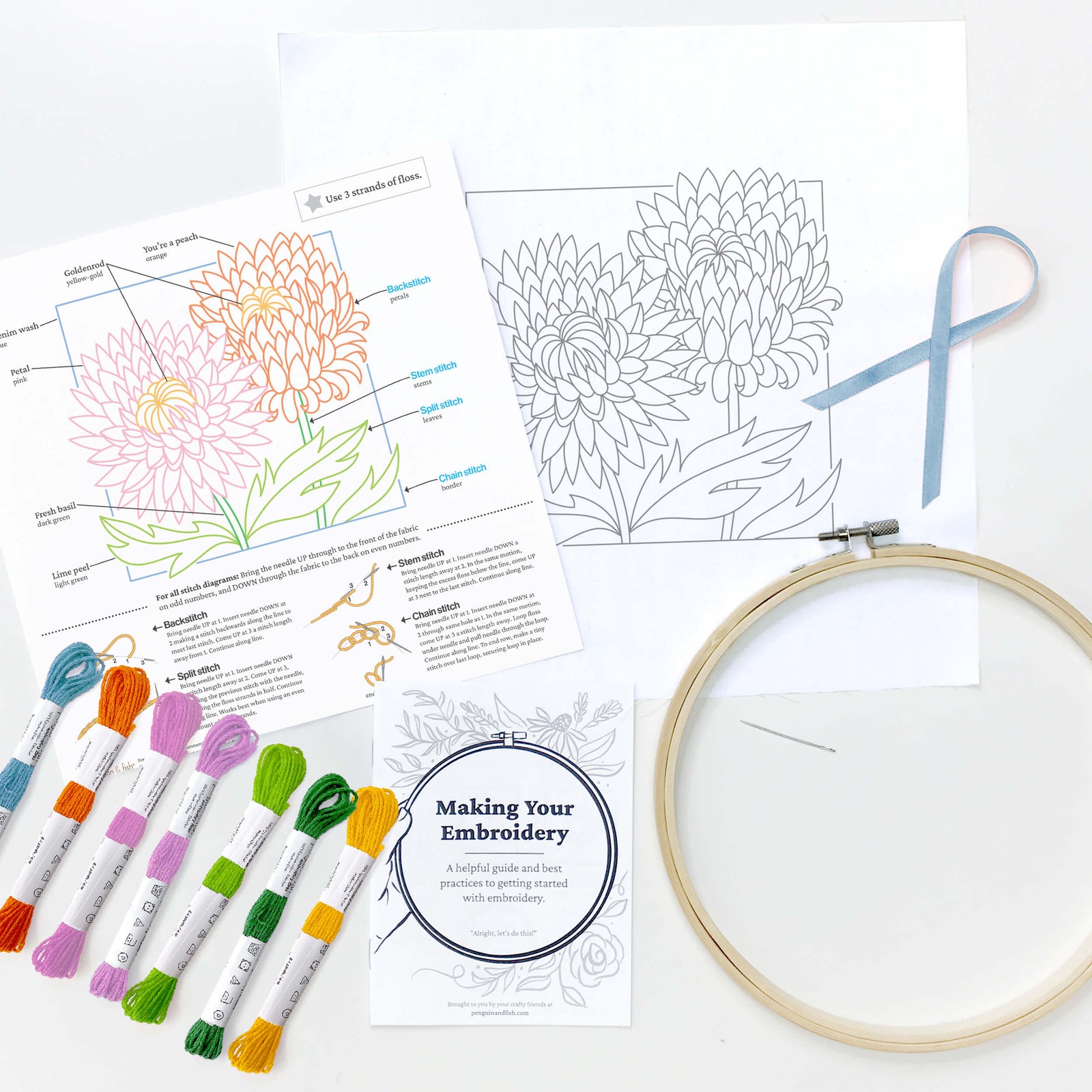 November Chrysanthemum embroidery kit