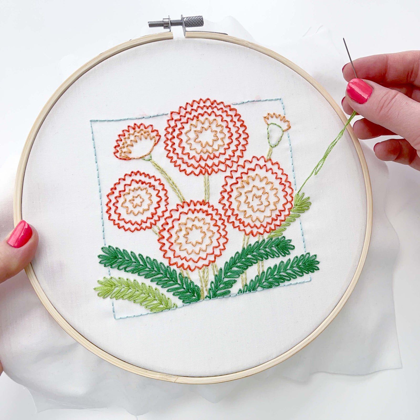 October Marigold embroidery kit