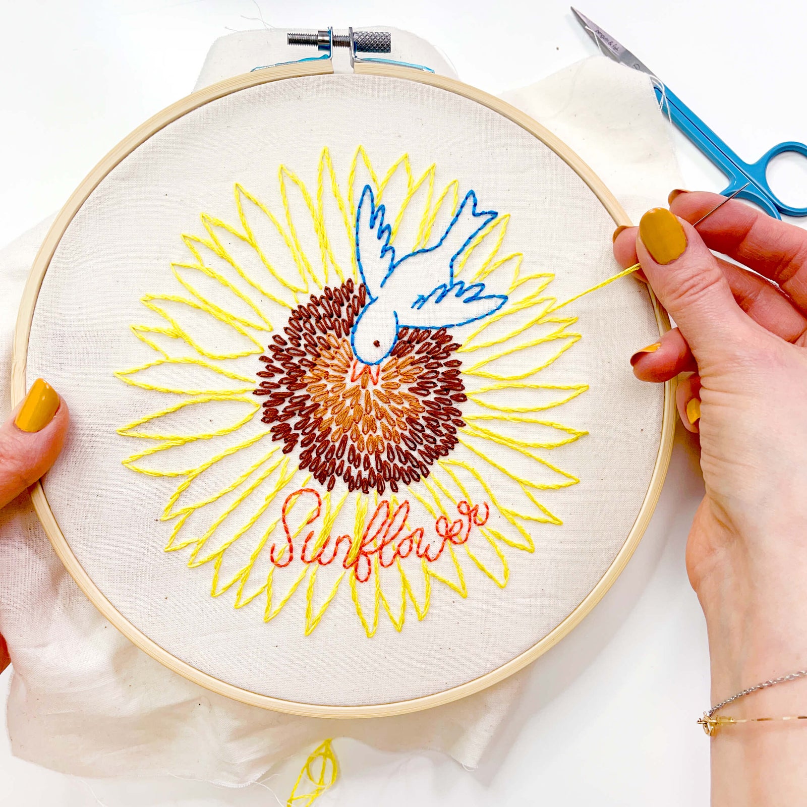 Sunflower embroidery kit