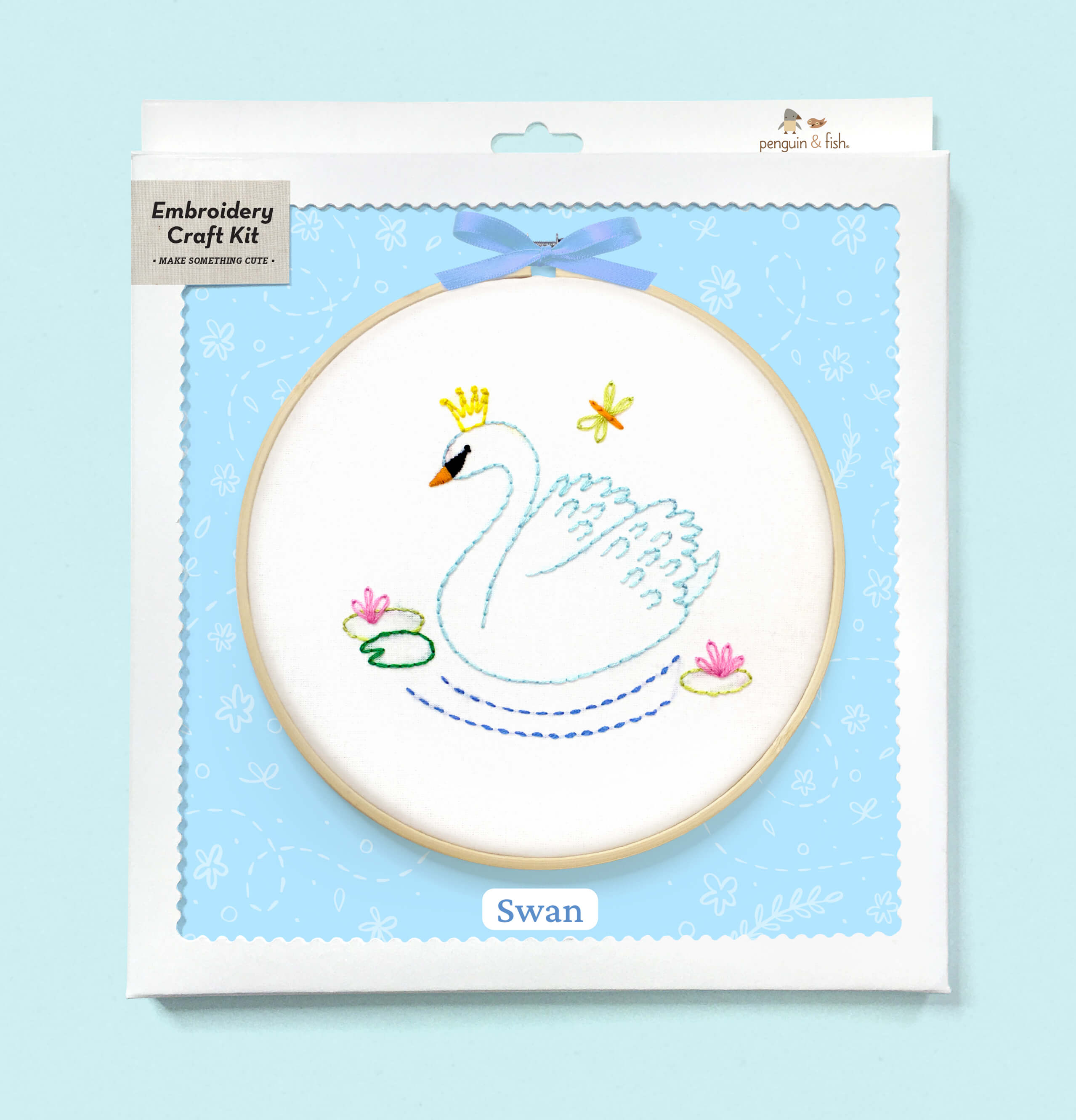 Swan embroidery kit