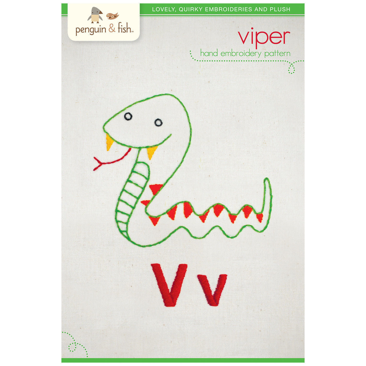 Vv Viper embroidery pattern - iron-on