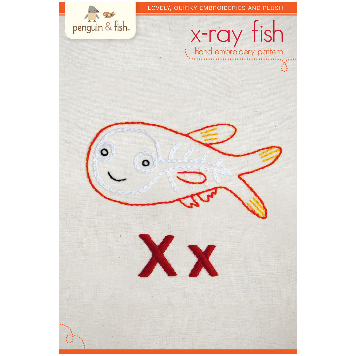 Xx X-ray Fish embroidery pattern - iron-on