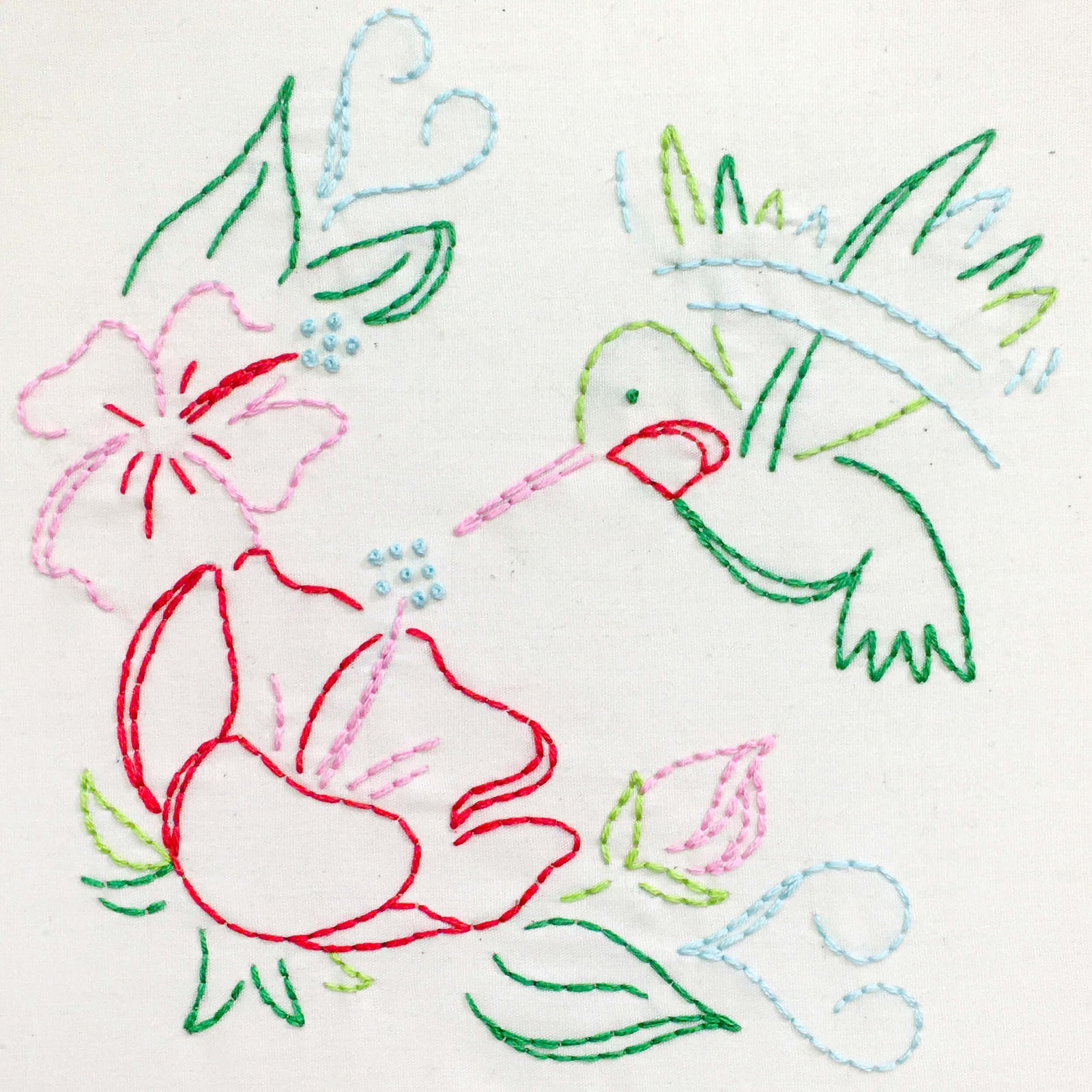 Hummingbird embroidery kit
